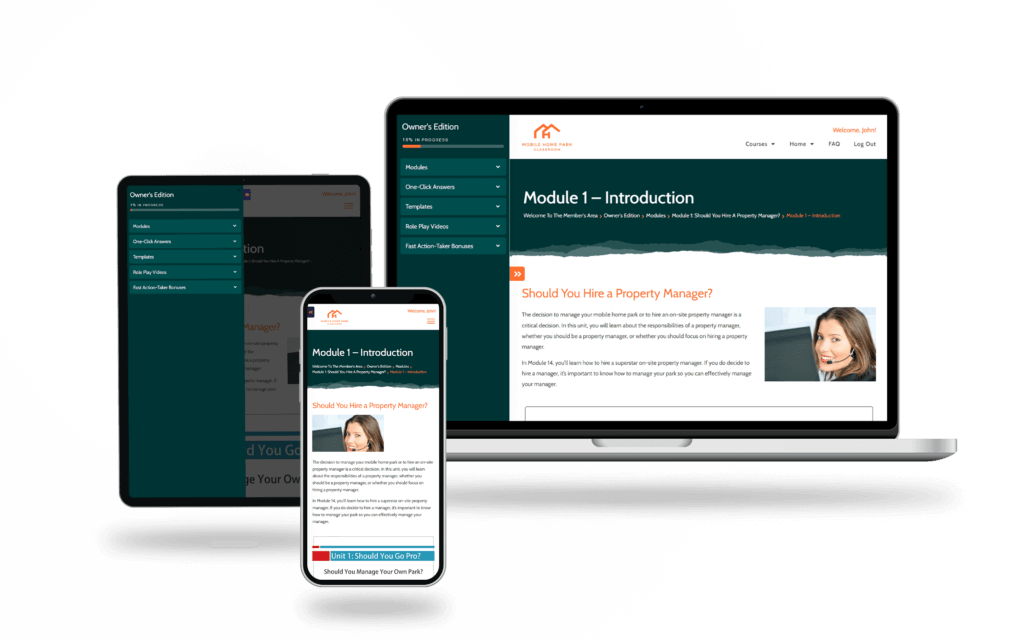 Mobile Home and RV Park Management Training - Mobile Home Park Classroom